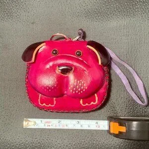 Handmade | Bags | Handmade Dark Pink Leather Bulldog Coin Purse Cute ...